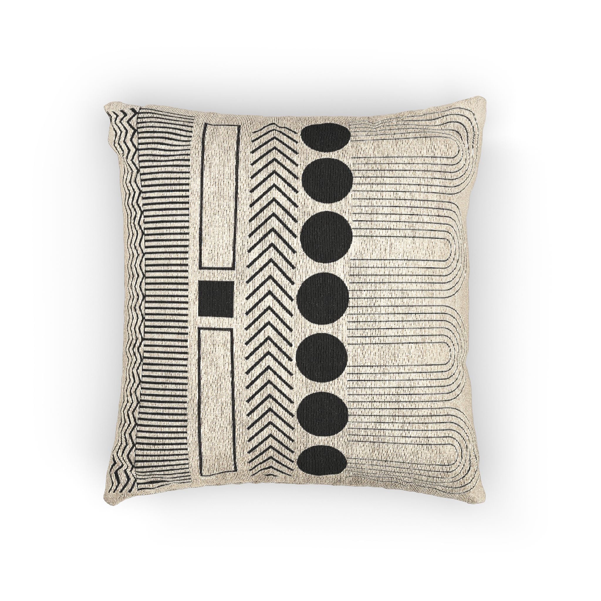 Linear Luxe – Geometric Woven Throw Pillow – Artsy Workspace