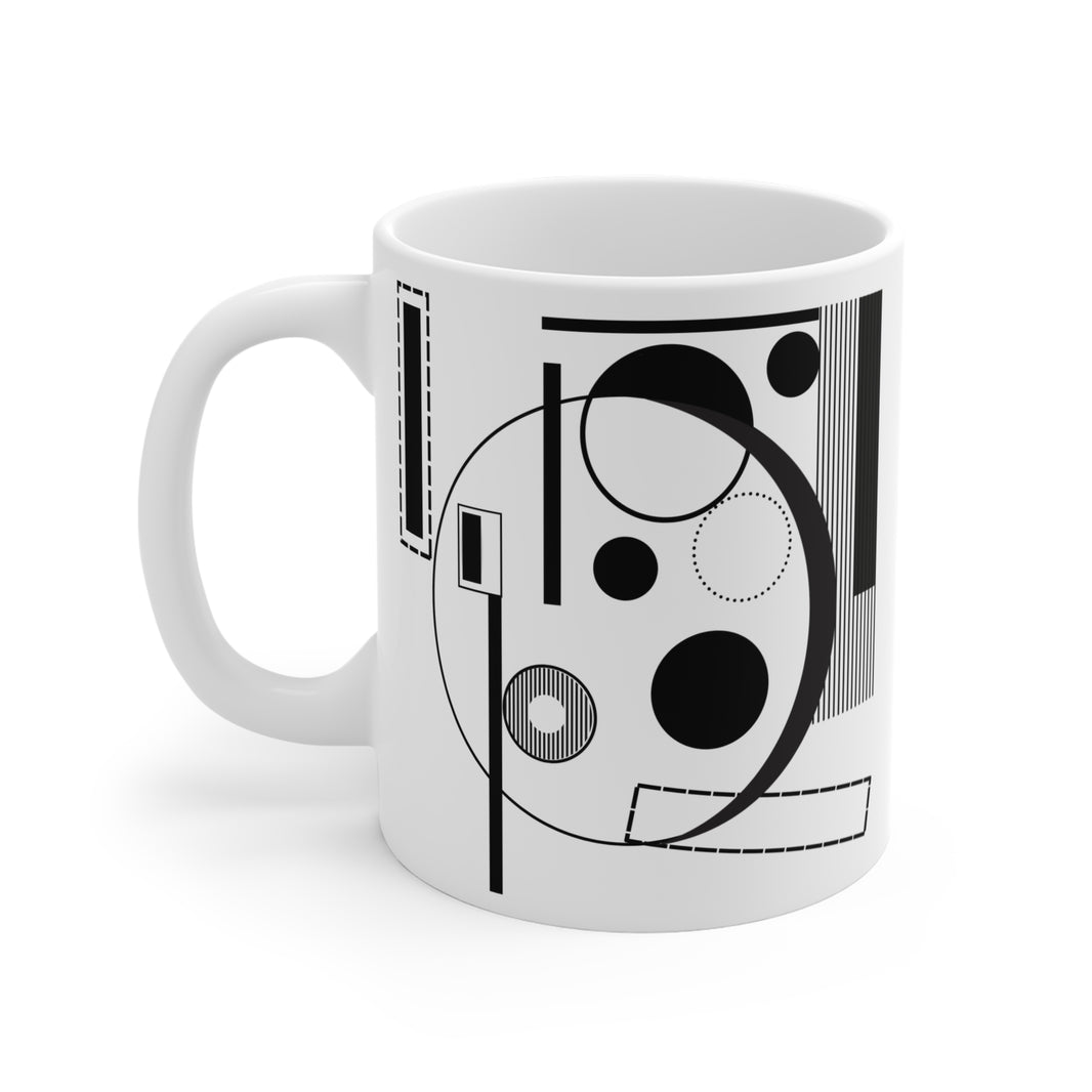 11 oz Modern Geometric/Artistic White Mugs – Artsy Workspace